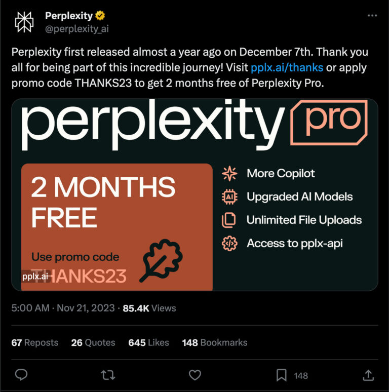 Perplexity AI －進階AI搜尋及無需VPN使用ChatGPT/Cluade